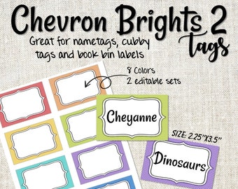 Chevron Name Tags - Etsy