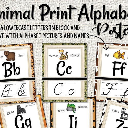 Rustic Farmhouse Alphabet Posters Print and Cursive Alphabet - Etsy