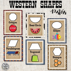Western Theme Printable Shapes Posters Downloadable Shapes Posters ...