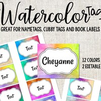 Printable Chevron Brights Tags Editable Organizational Tags Classroom ...
