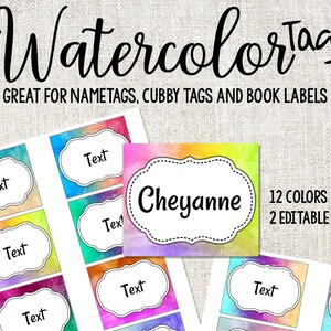 Printable Chevron Brights Tags Editable Organizational Tags Classroom ...