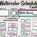 Rainbow Watercolor Schedule Cards and Time | Watercolor Classroom Decor ...