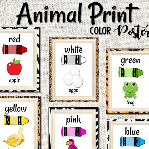 Animal Print Color Posters Classroom Posters Safari - Etsy