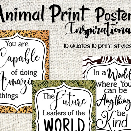 Animal Print Color Posters Classroom Posters Safari - Etsy