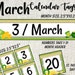 Printable March Calendar Tag Set - Calendar Number Tags - St. Patricks ...