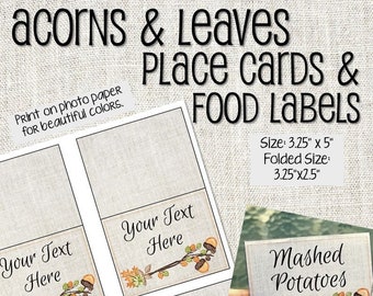 Printable Thanksgiving Food Tags Turkey Labels EDITABLE | Etsy