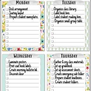 Printable Summer Bloom Teacher To-do Lists | Daily to Do List - Etsy