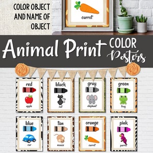 Animal Print Color Posters | Classroom Posters | Safari Classroom Decor ...