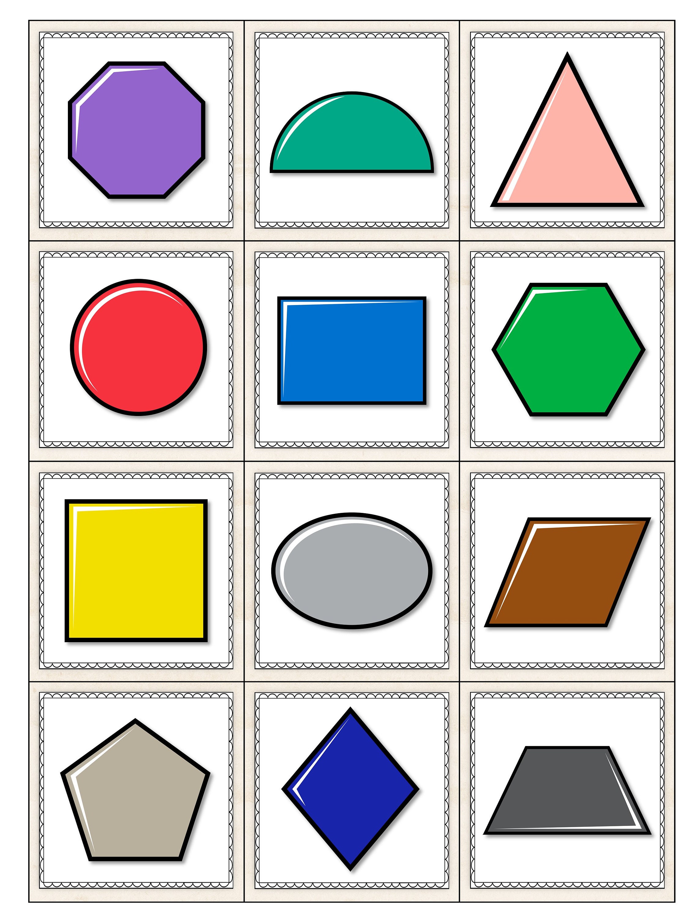 Western Theme Printable Shapes Posters Downloadable Shapes Posters ...