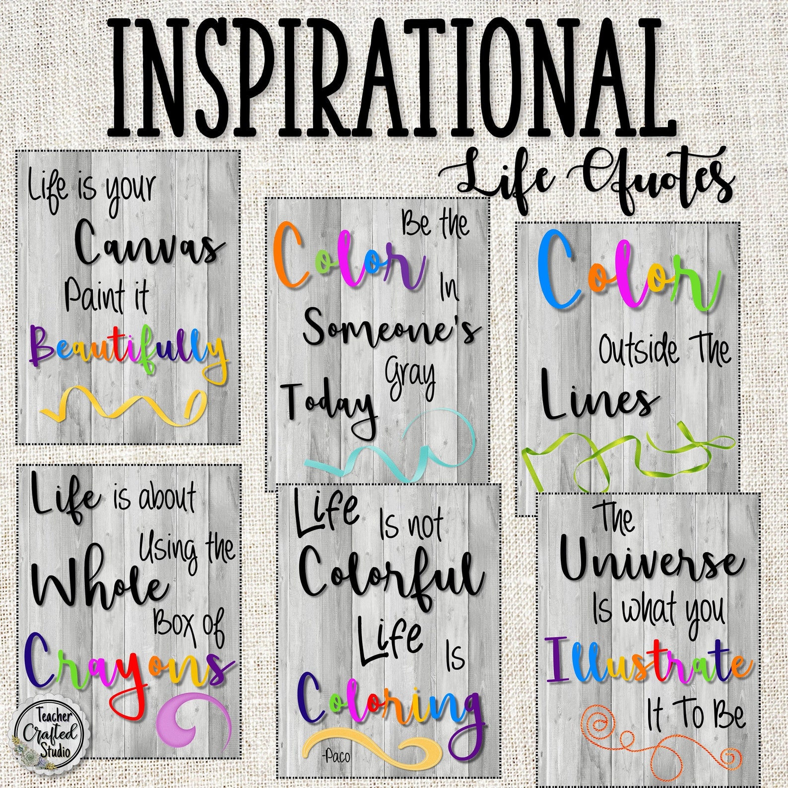 Colorful Life Quotes Posters Classroom Posters Motivational Posters ...
