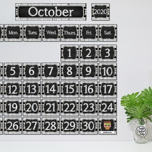 Rustic Farmhouse Buffalo Plaid Mini Calendar Set | Classroom Calendar ...