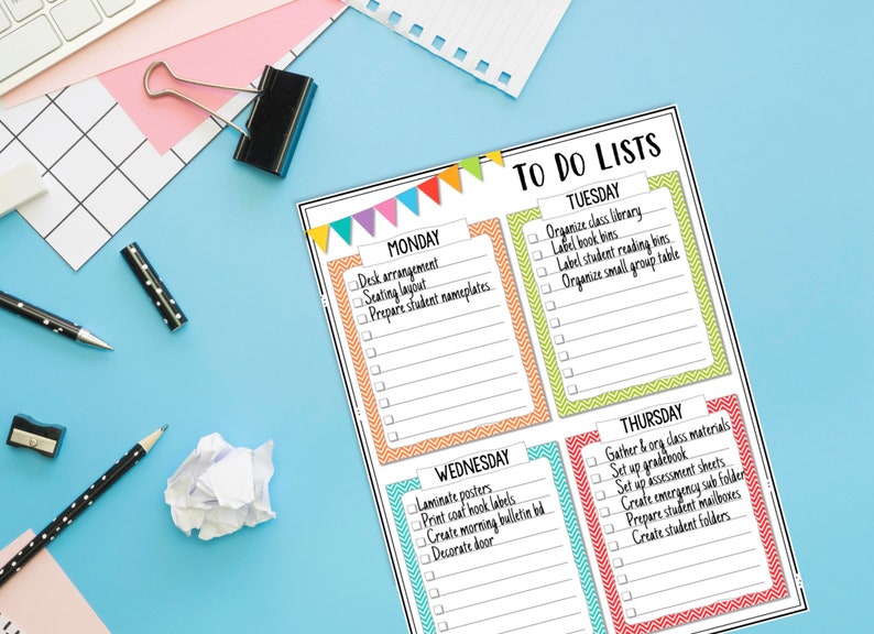 Chevron to Do Lists | Printable to Do Lists | Colorful to Do Lists ...