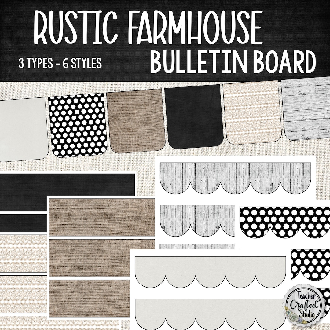Rustic Farmhouse Bulletin Board Borders | Farmhouse Classroom Borders ...