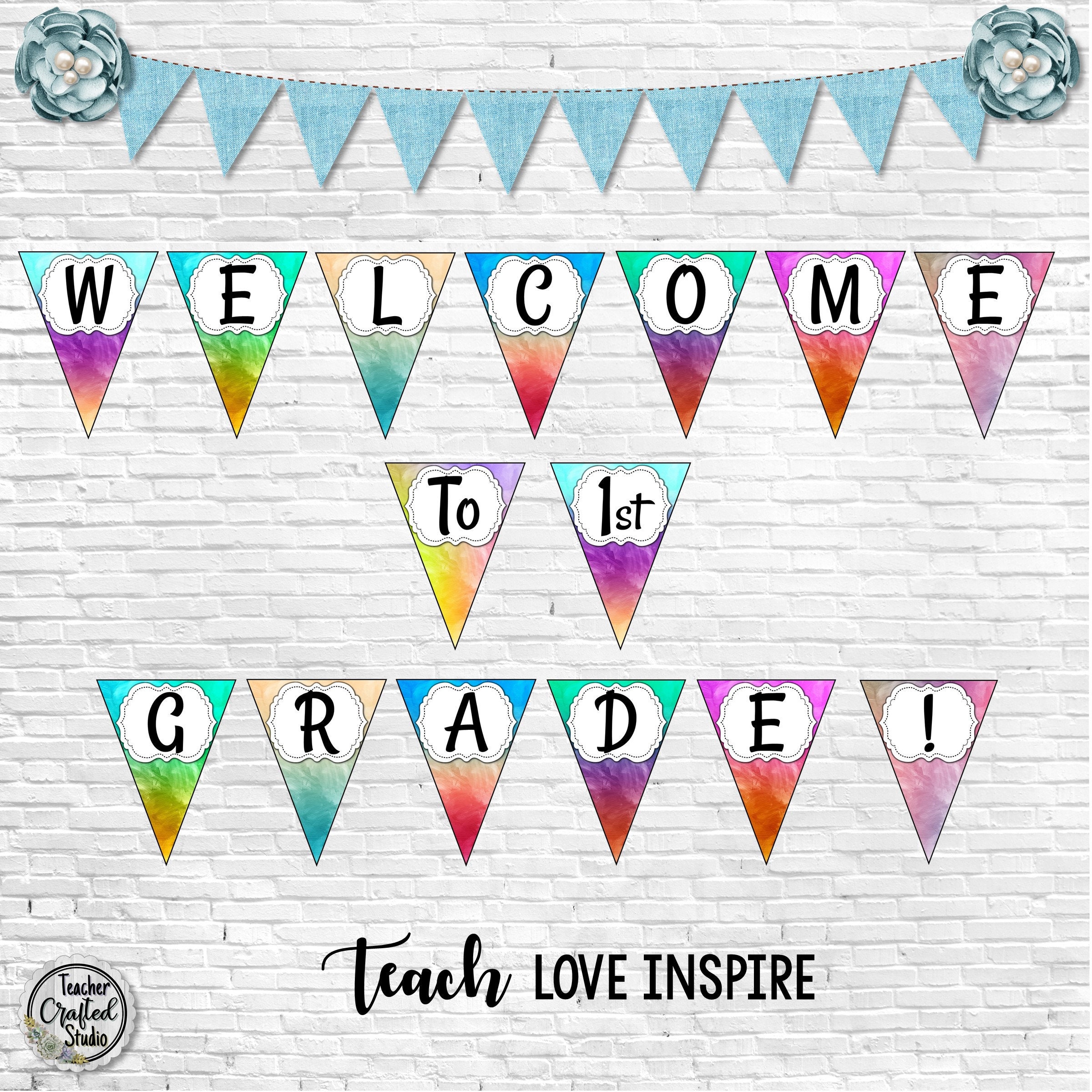 Printable Classroom Watercolor Welcome Banner Editable Bulletin Board ...