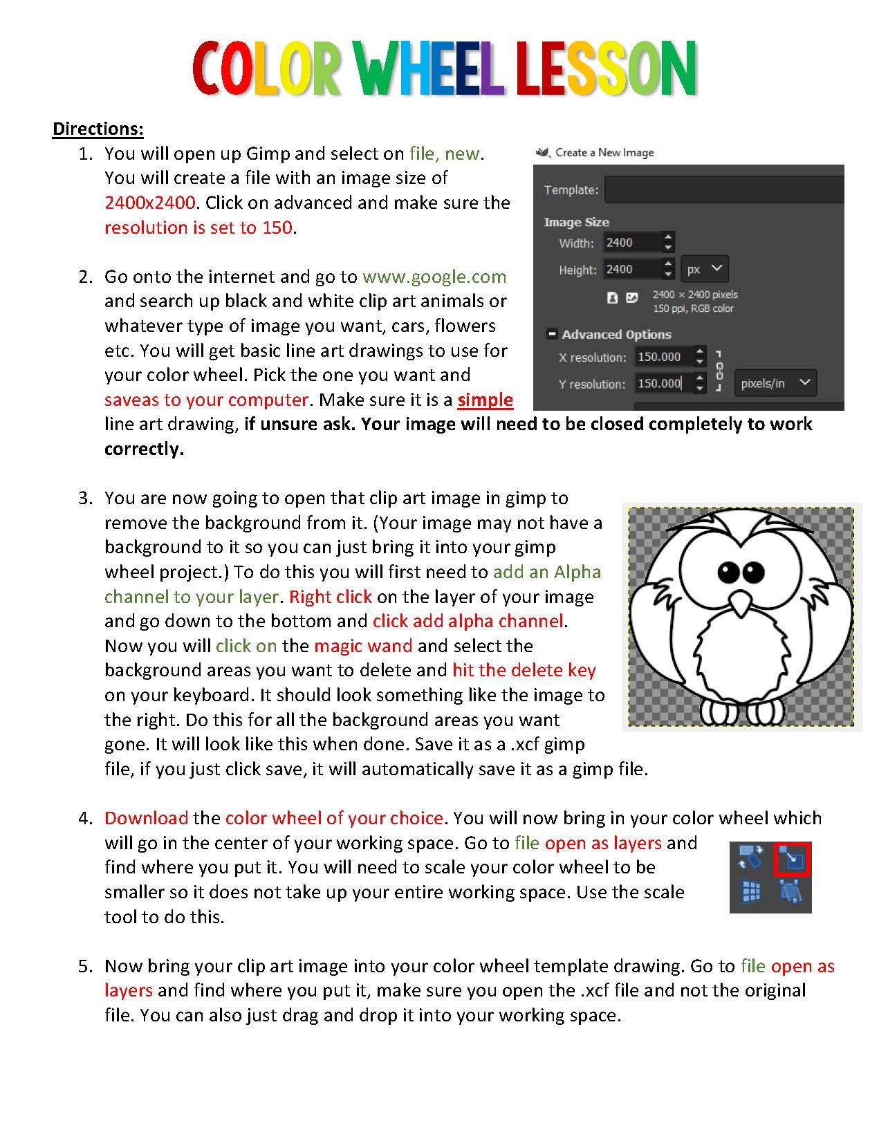 Distance Learning - GIMP Color Wheel Lesson - Graphic Arts Lesson ...