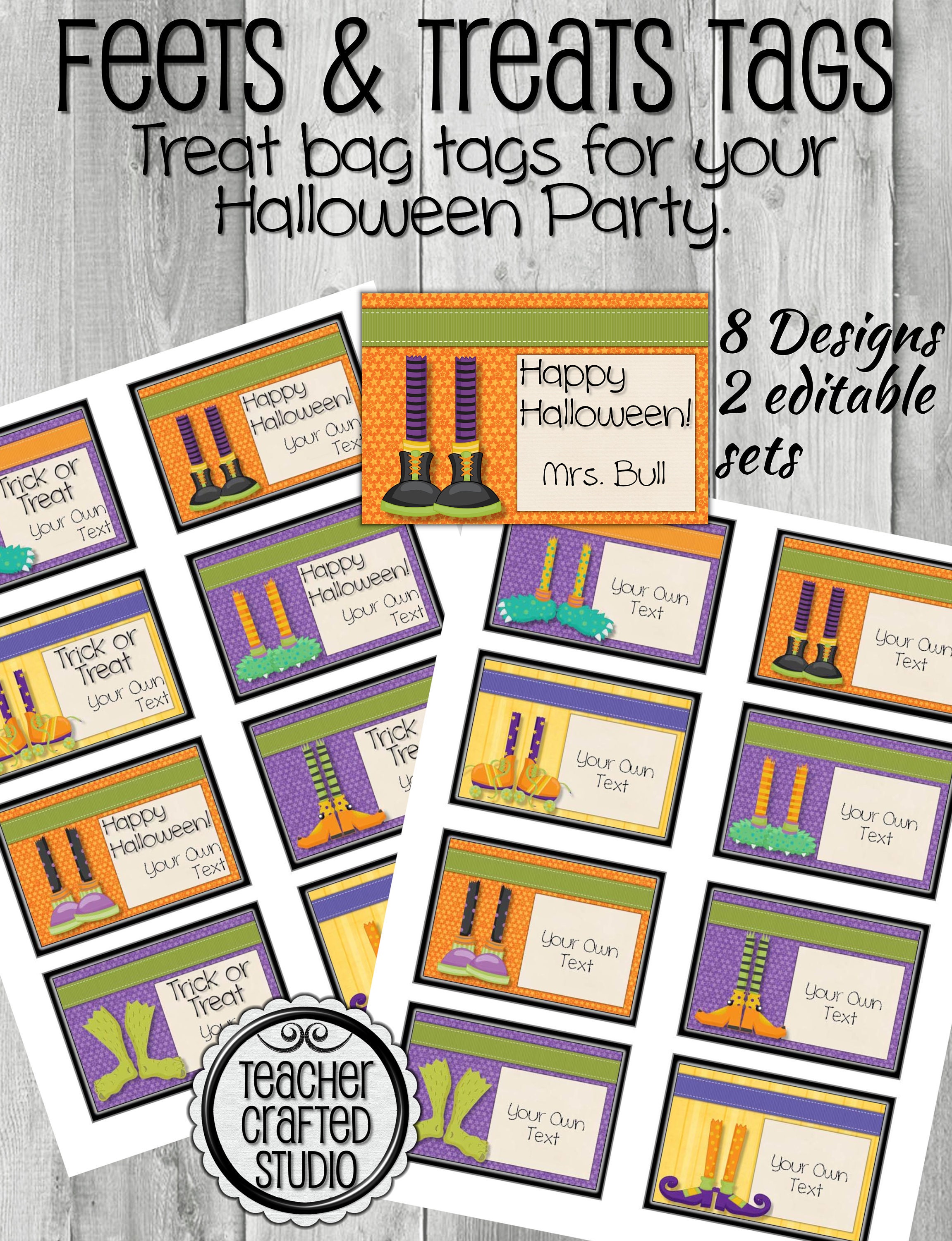 Printable Halloween Treat Tags Halloween teacher tags | Etsy
