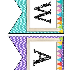 Rainbow Chevron Word Wall Classroom Set | Banner and Editable Cards ...
