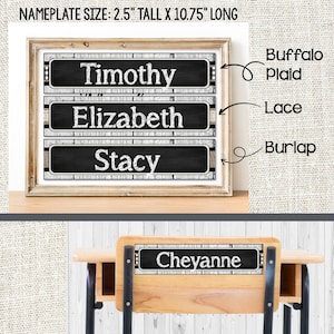 Printable Rustic Farmhouse Desktop Nameplates - Wall Labels - Name Tags ...