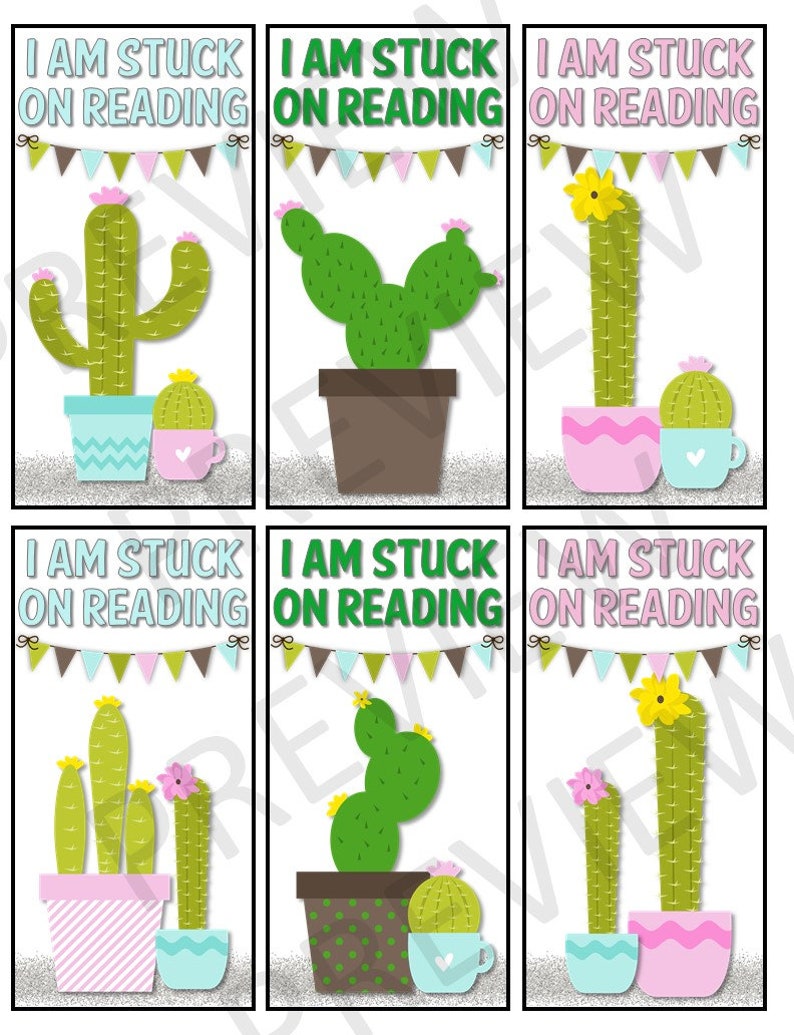 Printable Cactus Bookmarks - Cactus Birthday - Classroom Bookmarks ...