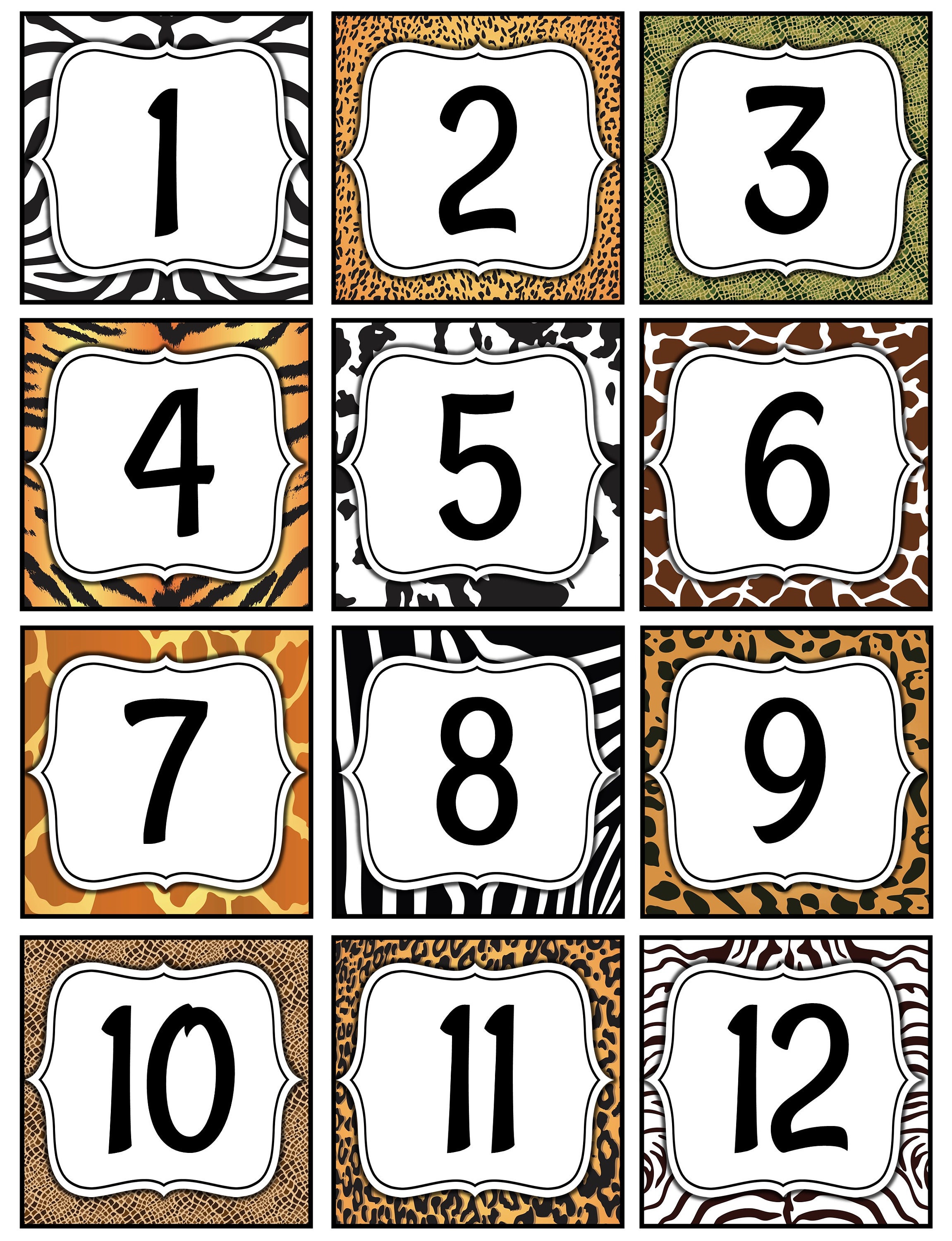 Animal Print Mini Calendar Set | Classroom Calendar | Pocket Calendar ...