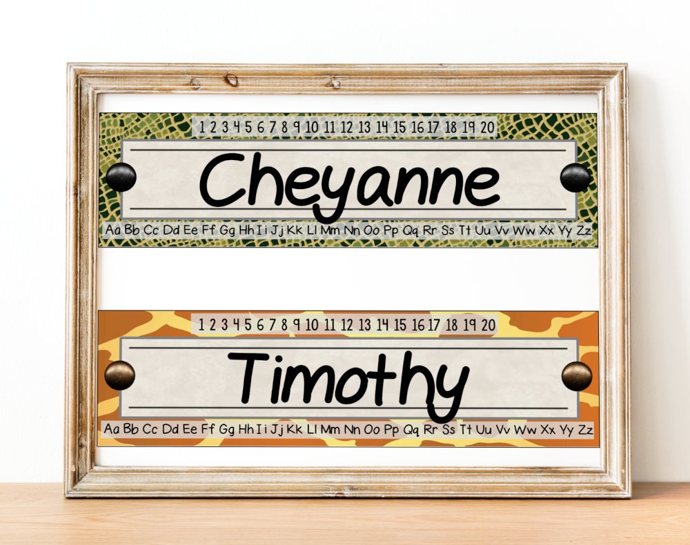 Printable Animal Print Desktop Nameplates | Classroom Labels | Editable ...