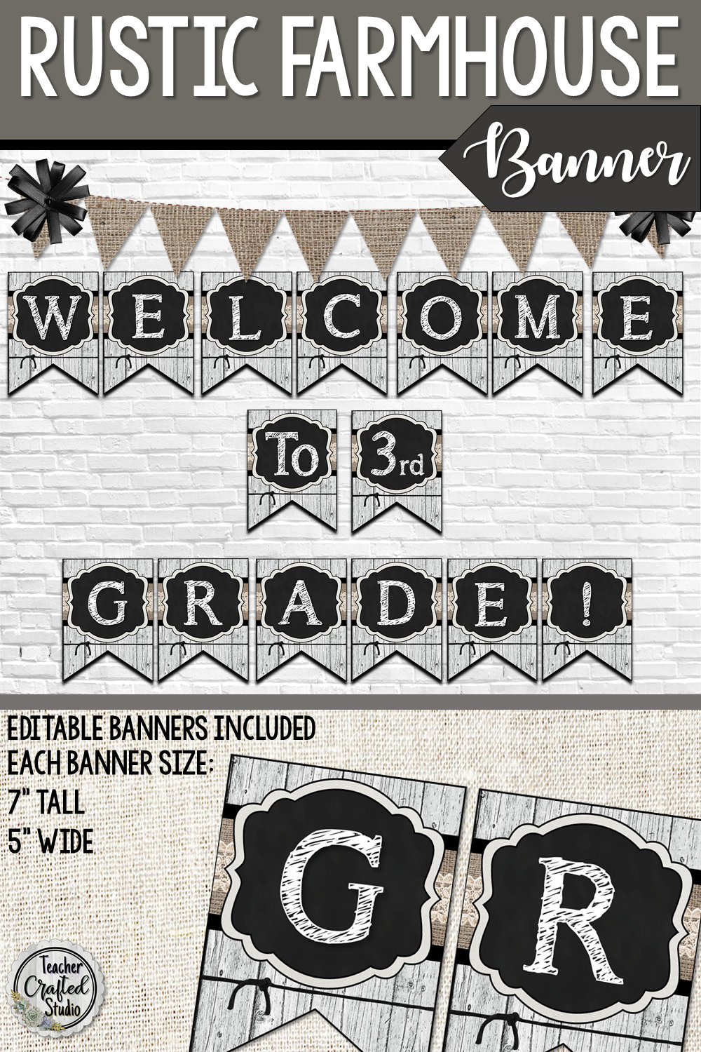 Rustic Farmhouse Essentials Bundle Welcome Banner Word - Etsy
