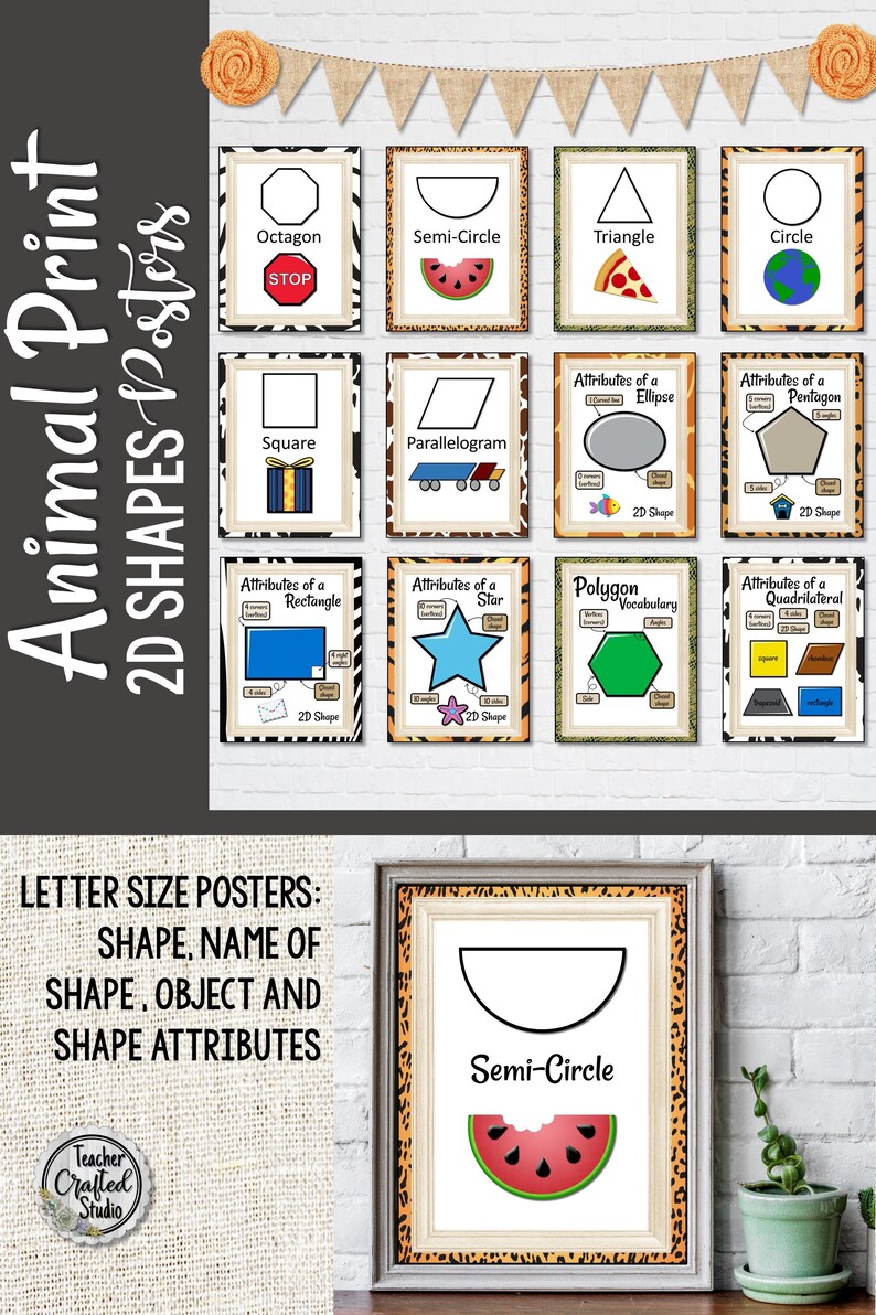 Animal Print Printable Shapes Posters | Downloadable Shapes Posters ...