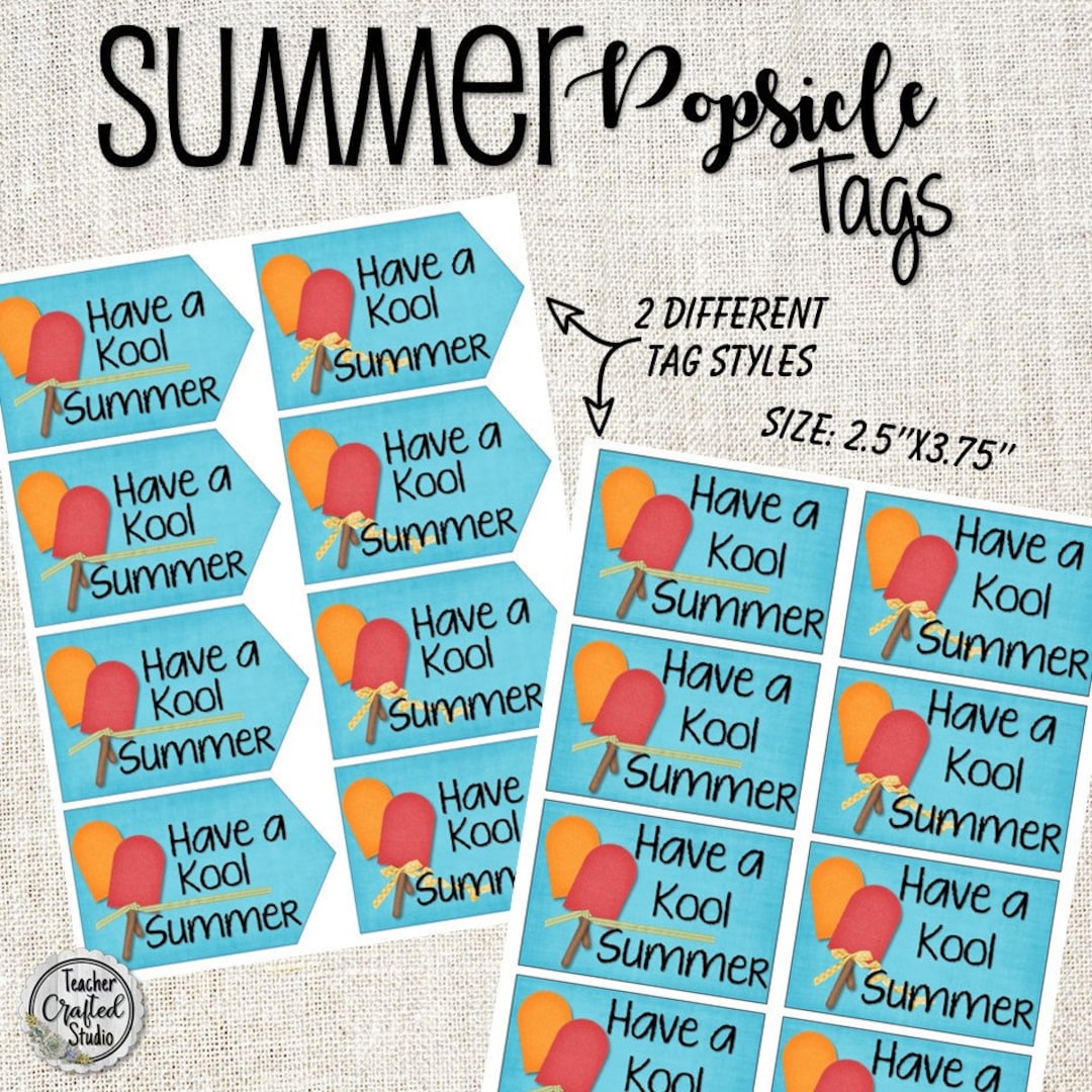 End of Year Summer Popsicle Tags - School Tags - Teacher Resources ...
