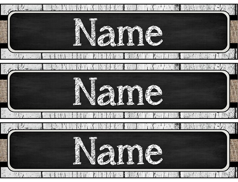 Printable Rustic Farmhouse Desktop Nameplates Wall Labels - Etsy