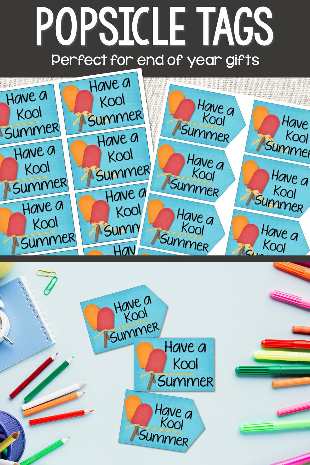 End of Year Summer Popsicle Tags School Tags Teacher - Etsy