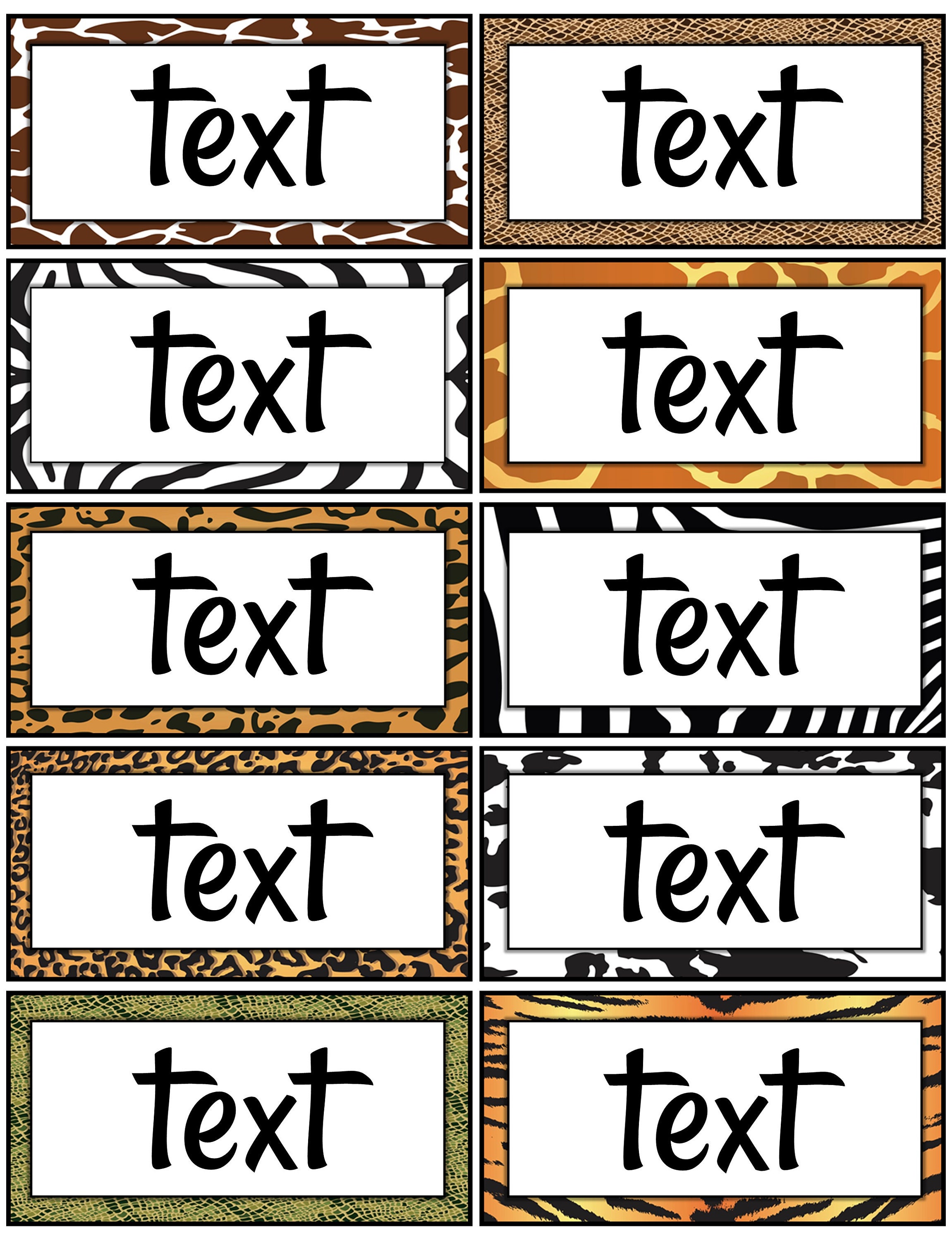 Animal Print Word Wall Classroom Set Banner and Editable Cards Teacher ...