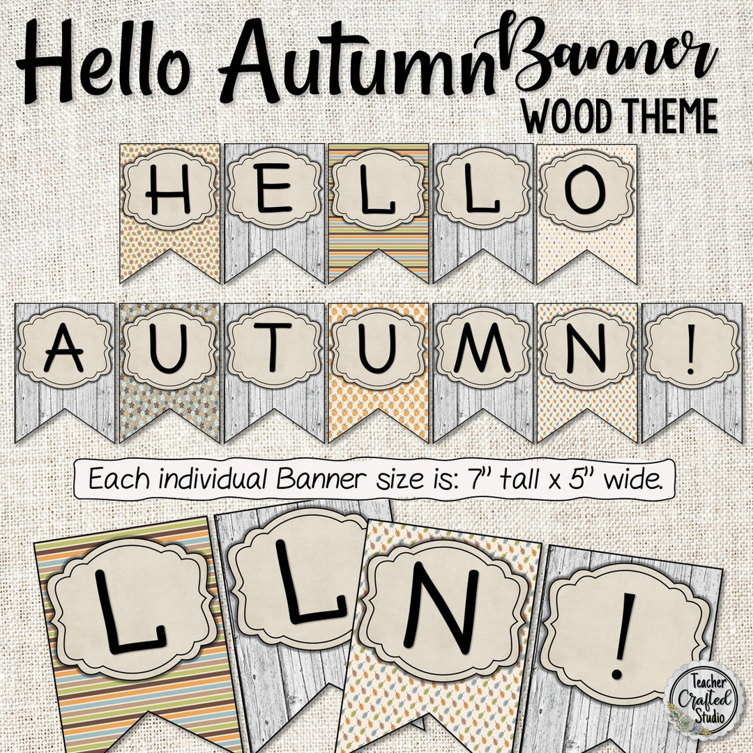 Printable Hello Fall Banner Holiday Banner Fall Banner Classroom Banner ...