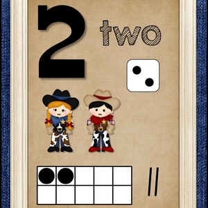 Western Theme Number Posters 0-20 - Ten Frames Posters - Instant ...