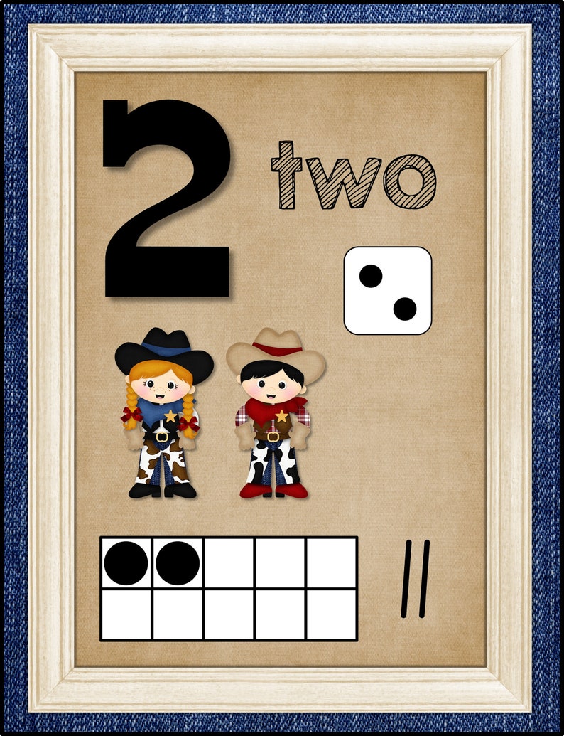 Western Theme Number Posters 0-20 - Ten Frames Posters - Instant ...