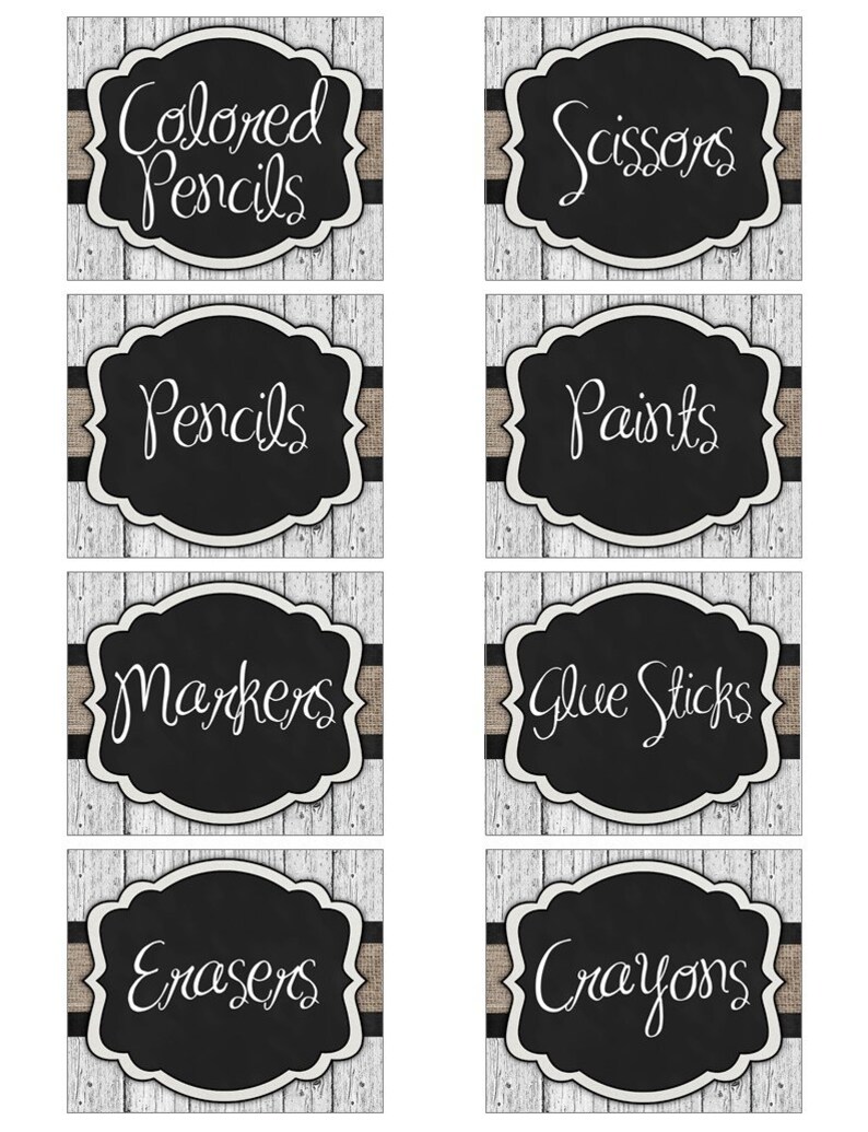 Printable Rustic Farmhouse Tags - Classroom Tags - Cubby Tags ...