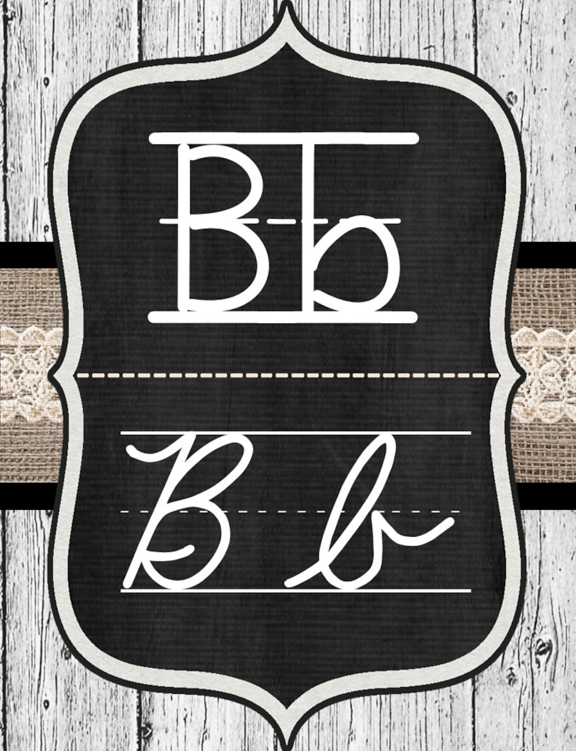 Rustic Farmhouse Alphabet Posters Print and Cursive Alphabet | Etsy