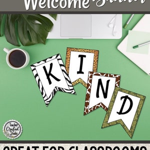 Printable Animal Print Welcome Banner - Editable Bulletin Board Banner ...