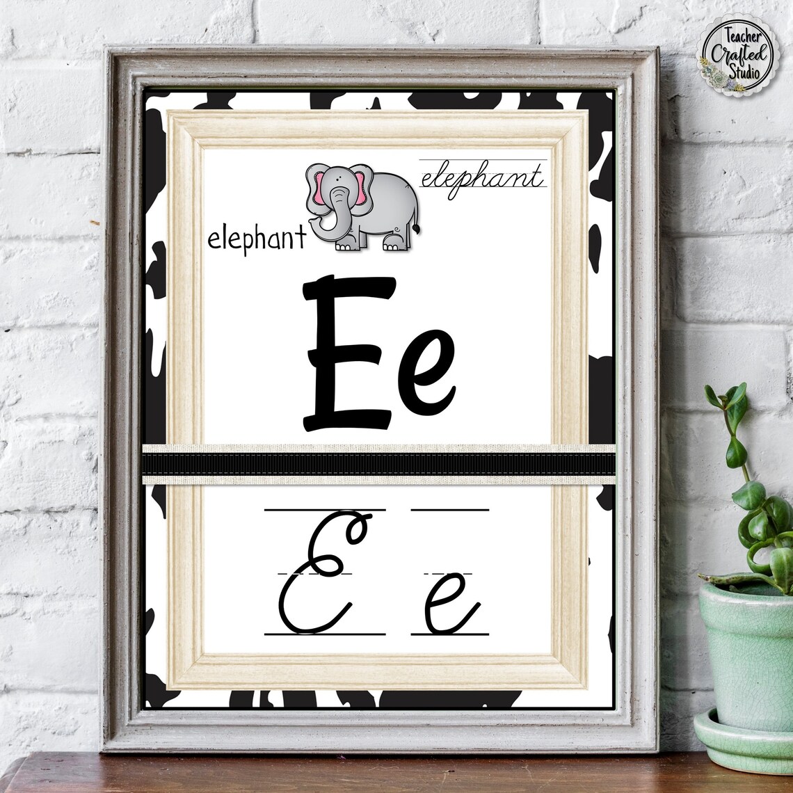 Animal Print Block and Cursive Alphabet Posters Alphabet Images and ...