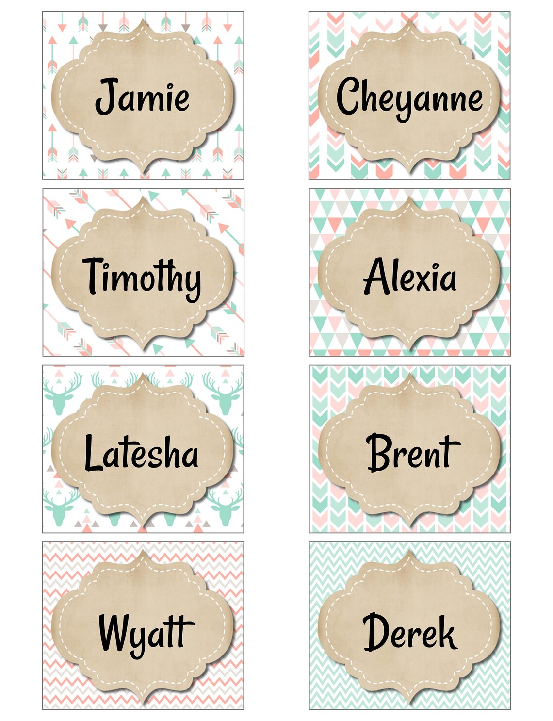 Printable Pale Arrow Tags | Editable Classroom Labels | Editable Name ...