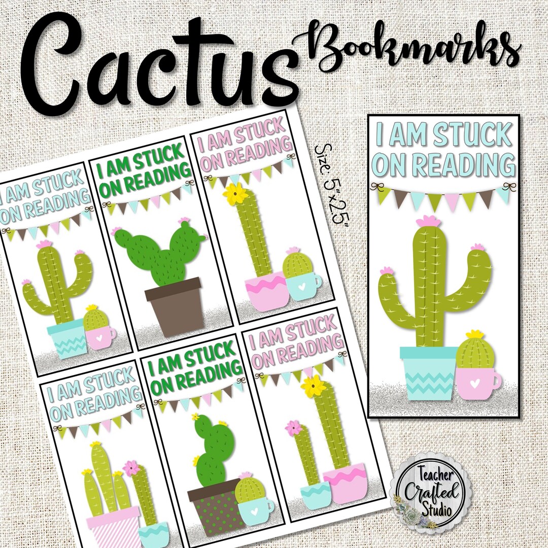 Printable Cactus Bookmarks - Cactus Birthday - Classroom Bookmarks ...