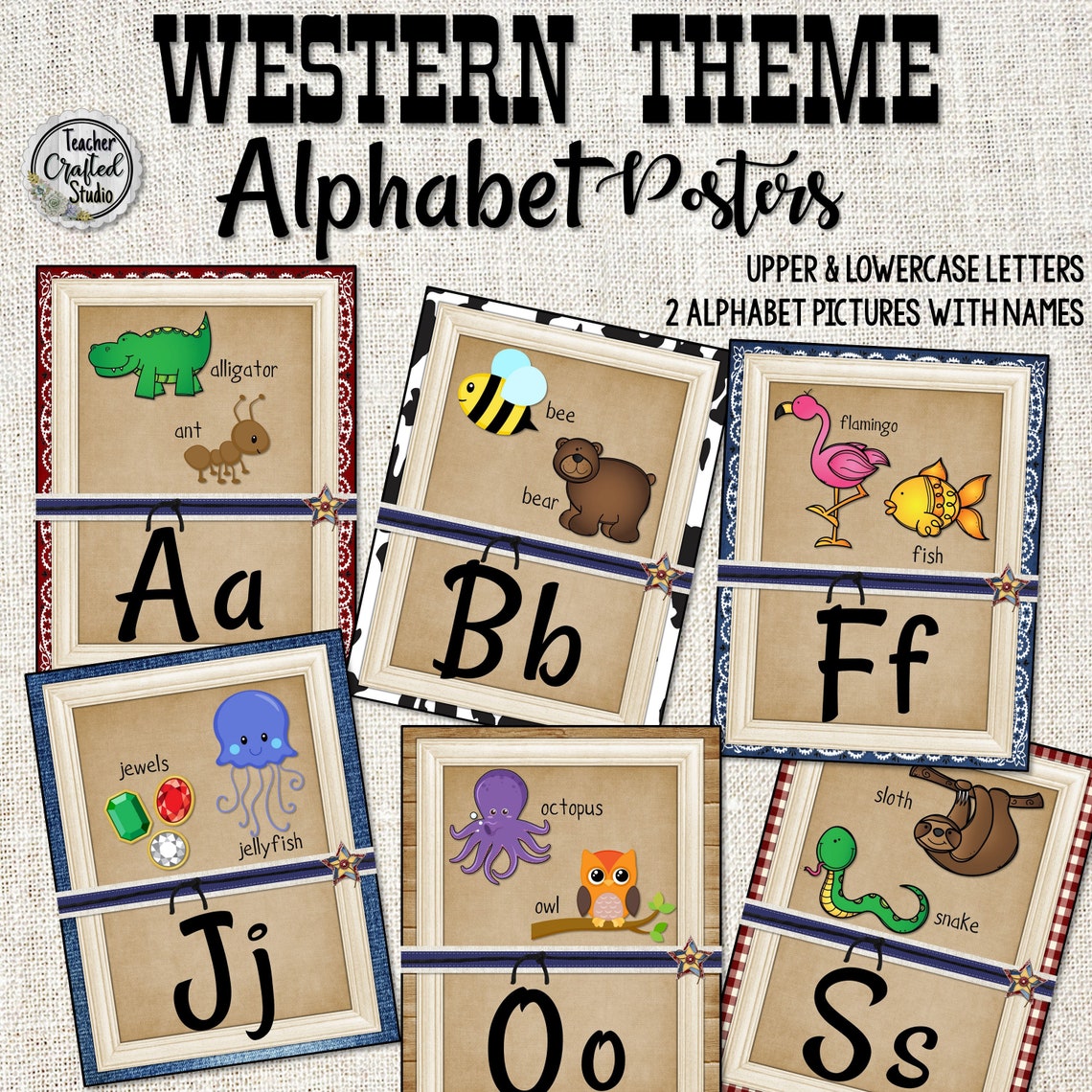 Western Theme Alphabet Posters Alphabet Images and Words Instant ...