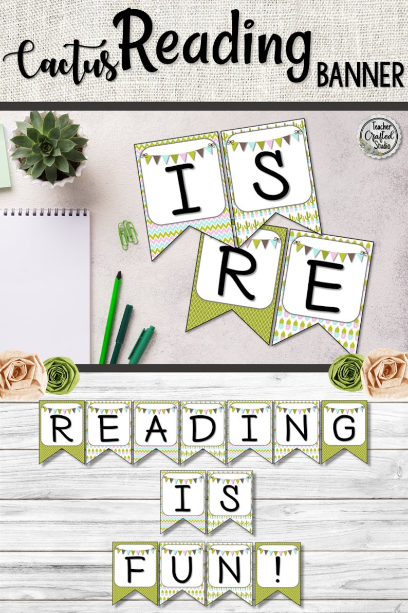 Printable Reading Banner - Back to School - Classroom Library - Cactus ...