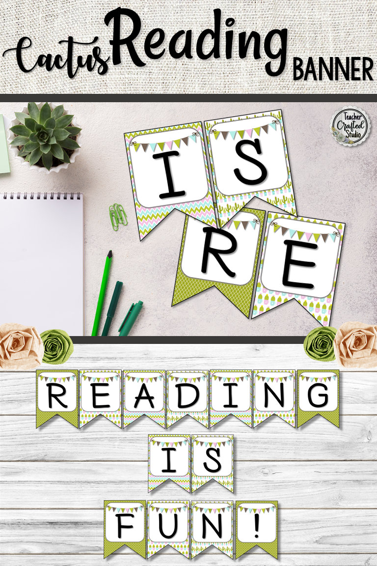 Printable Reading Banner - Back to School - Classroom Library - Cactus ...