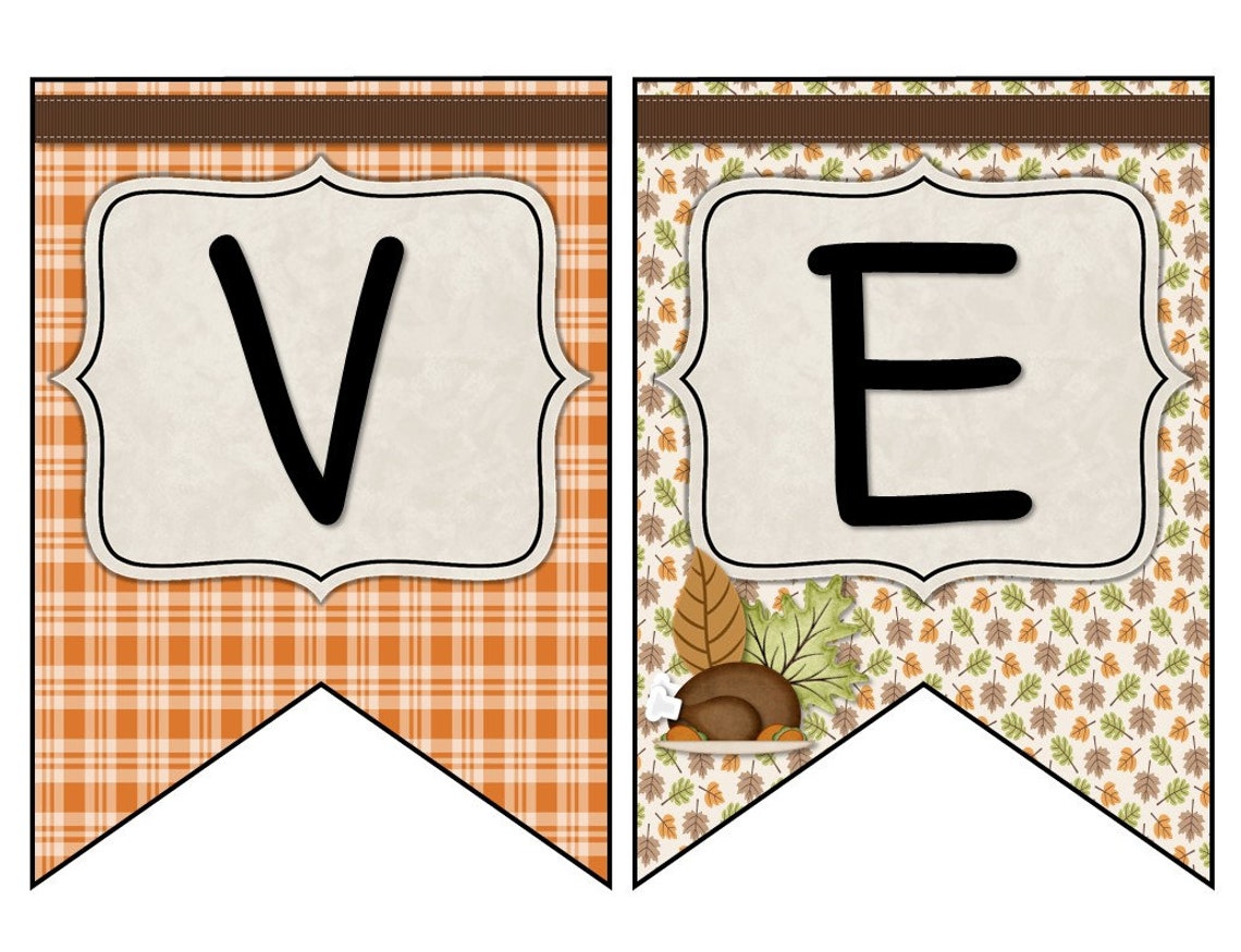 Printable Give Thanks Banner - Holiday Banner - Fall Banner - Classroom ...