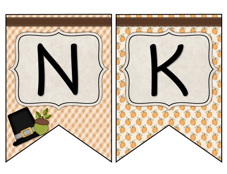 Printable Thanksgiving Banner - Holiday Banner - Fall Banner ...