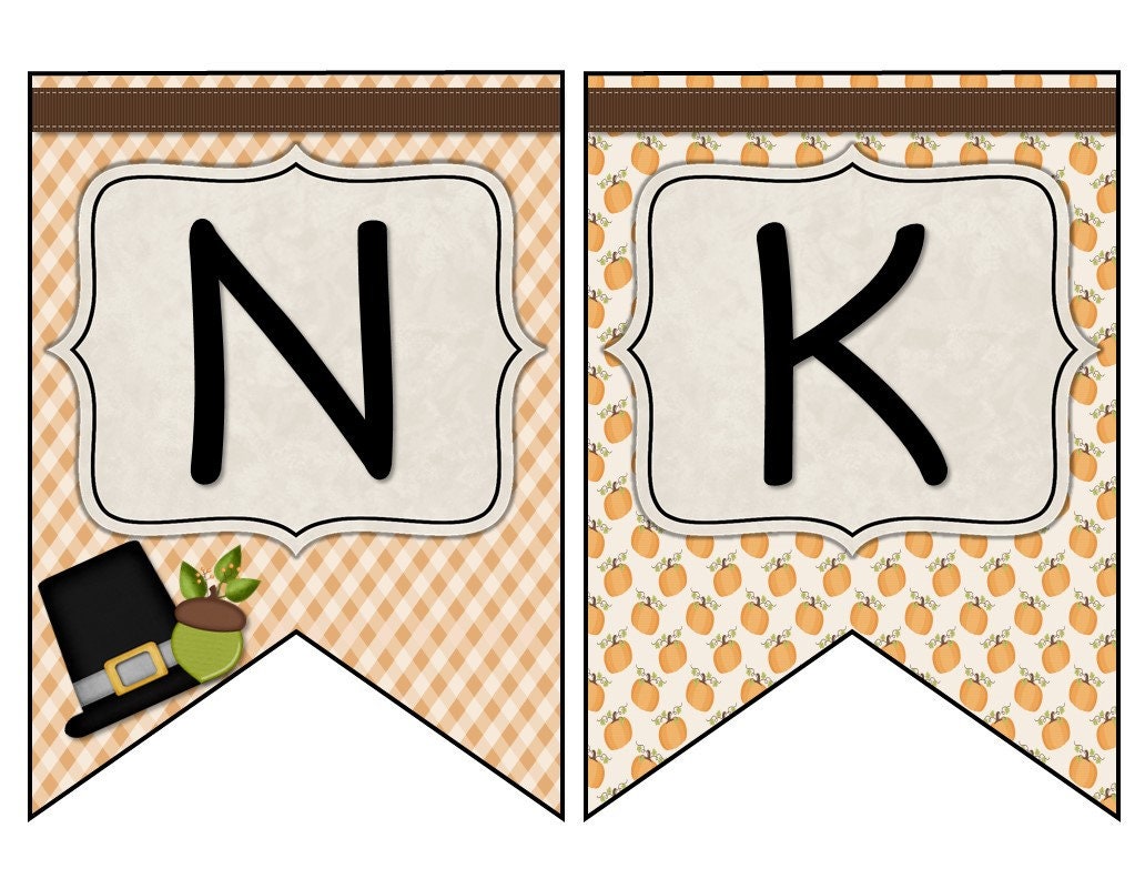 Printable Thanksgiving Banner - Holiday Banner - Fall Banner ...