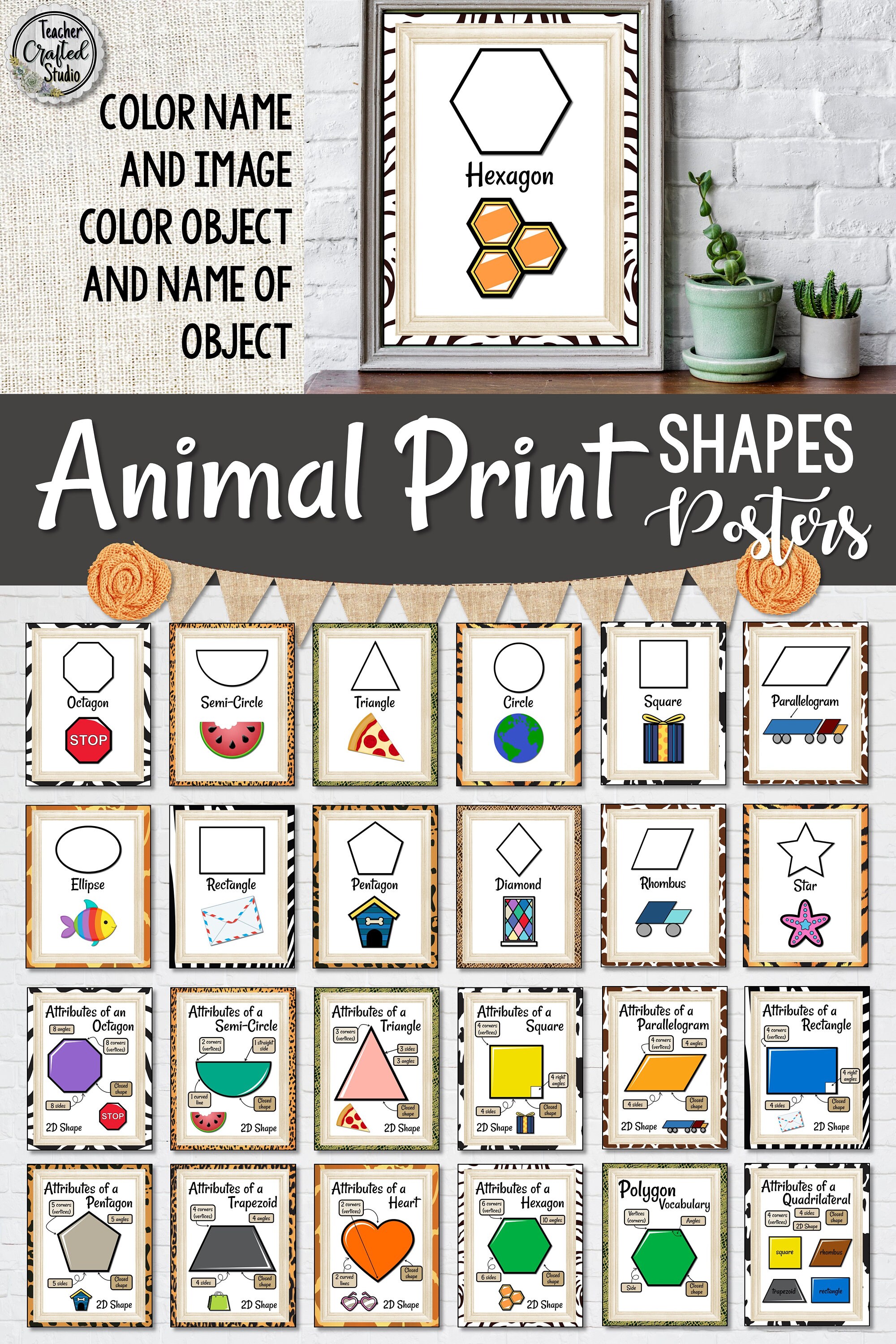 Animal Print Printable Shapes Posters Downloadable Shapes Posters ...