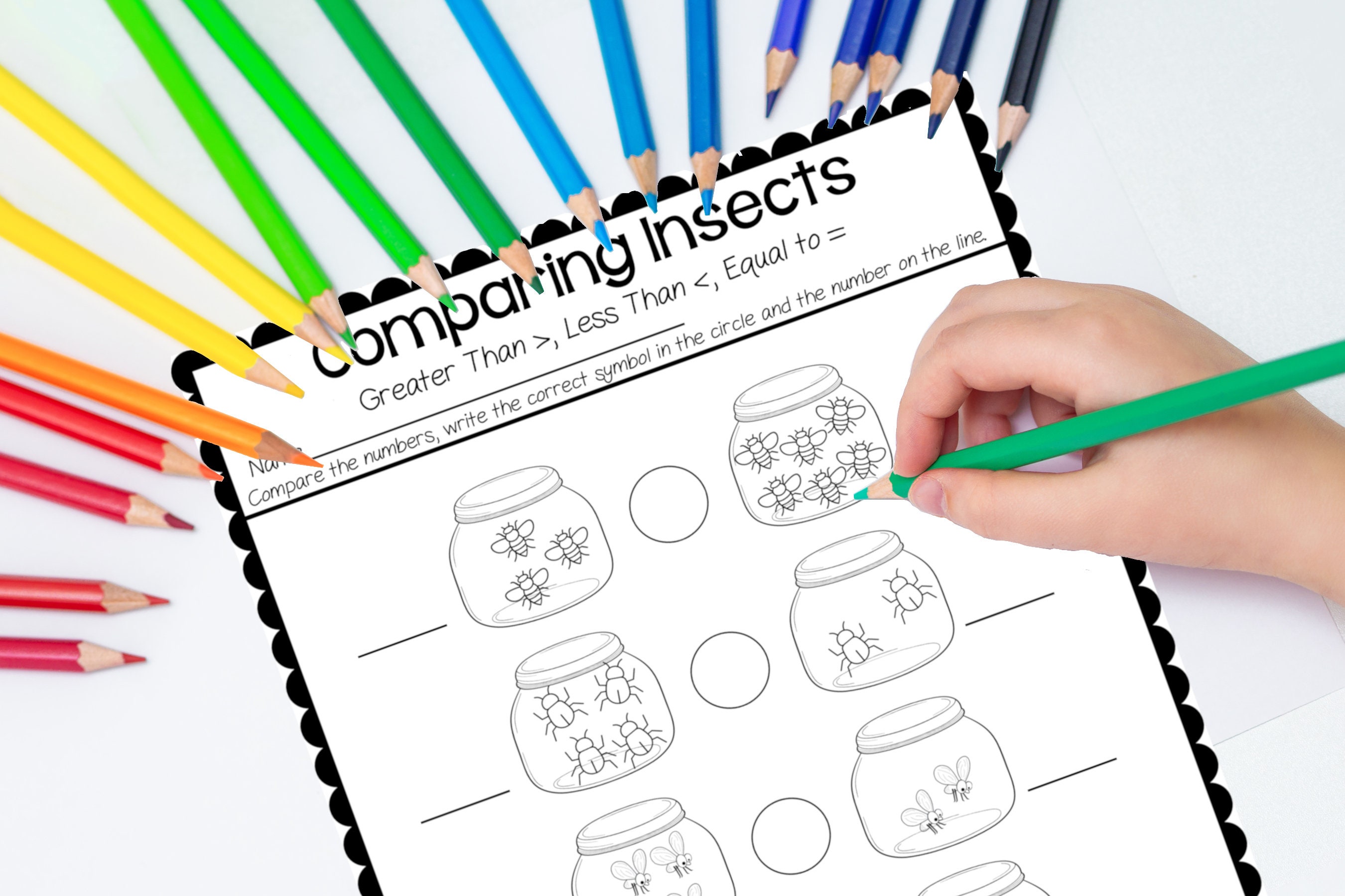 No Prep Comparing Numbers Worksheets Greater Than, Less Than, Equal to ...