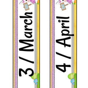 Printable Easter Calendar Tag Set - Calendar Number Tags - April May ...