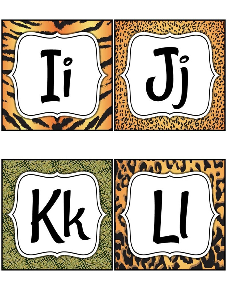 Animal Print Word Wall Classroom Set | Banner and Editable Cards ...
